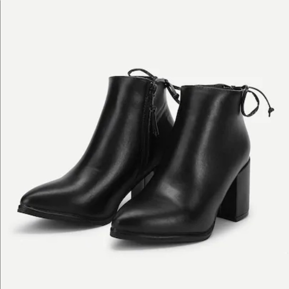 Shoes | Bow Tie Chunky Heel Booties | Poshmark